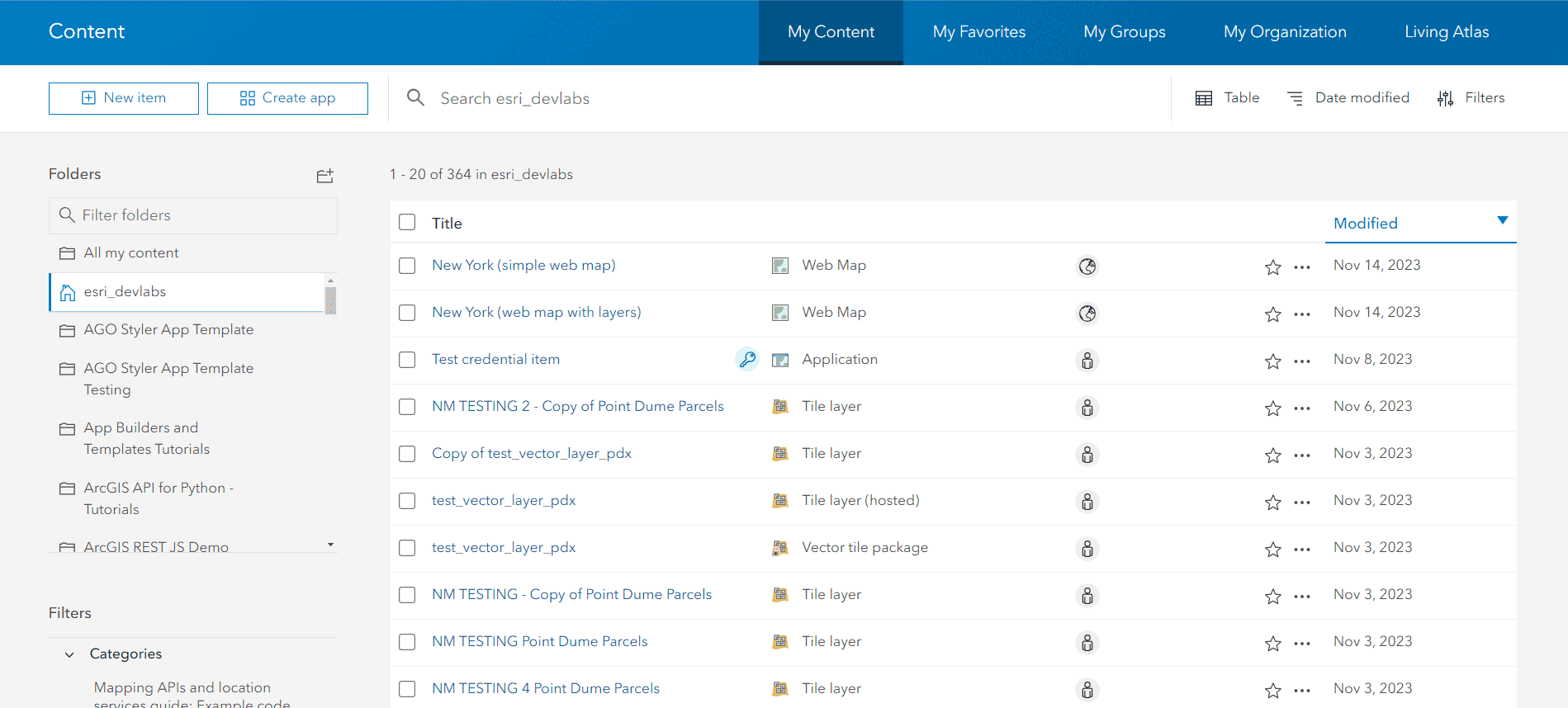 Create an item | Documentation | Esri Developer