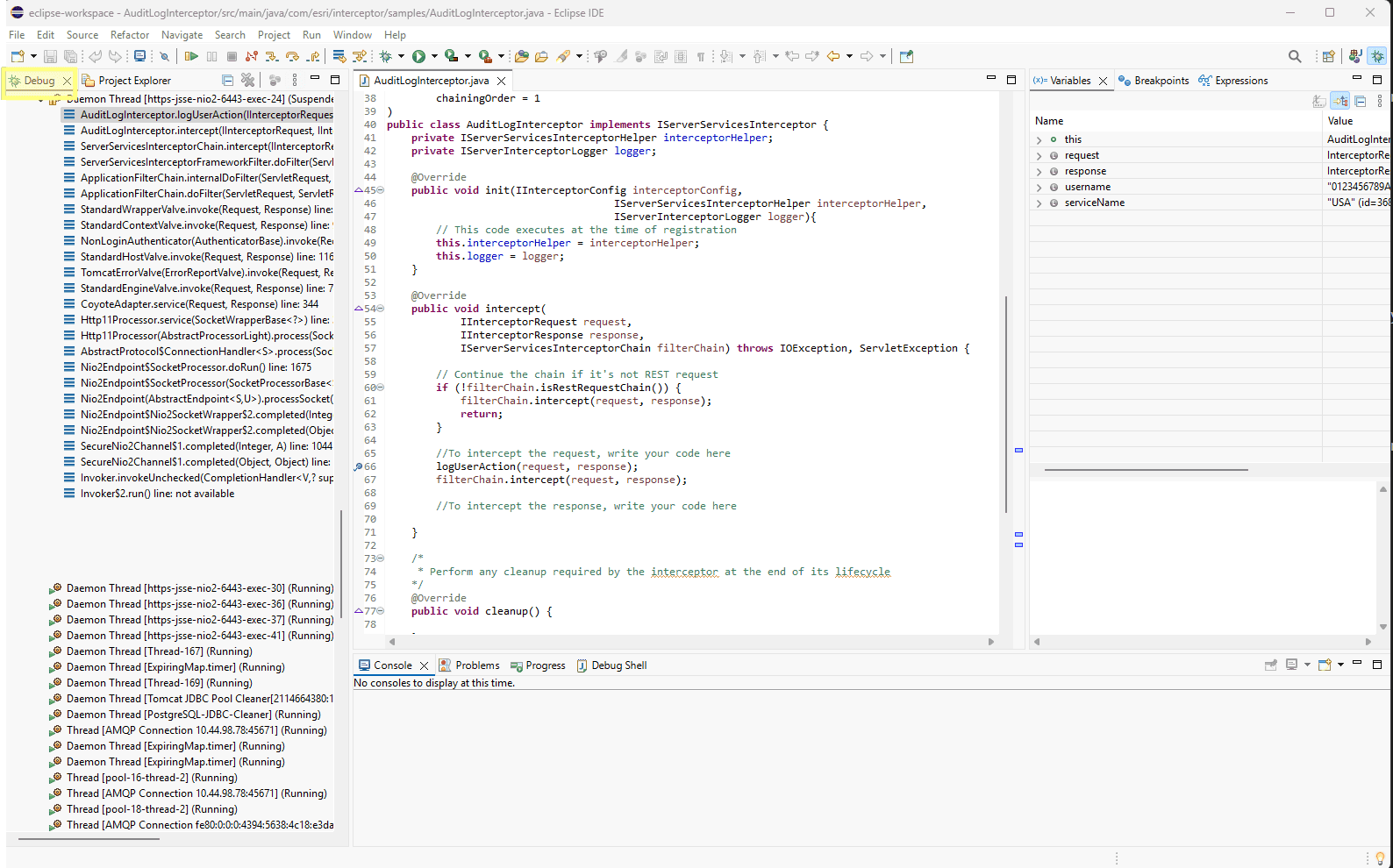 Debug Service Interceptors | ArcGIS Enterprise SDK | Esri Developer