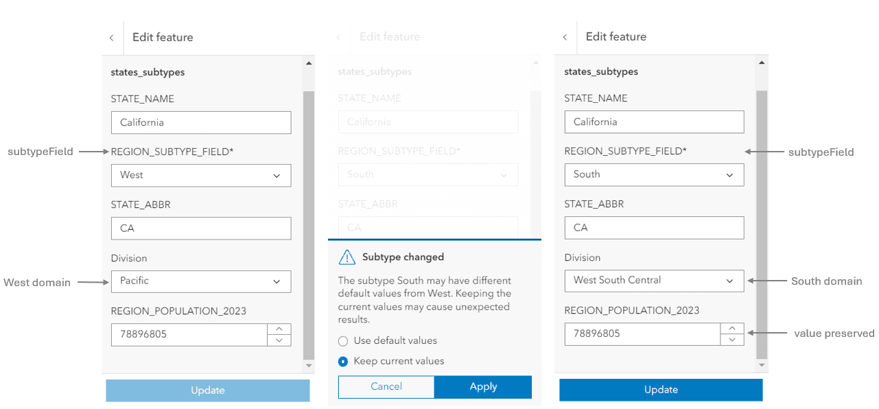 Edit FeatureLayer with subtypes | Sample Code | ArcGIS Maps SDK for JavaScript 4.33 | Esri Developer