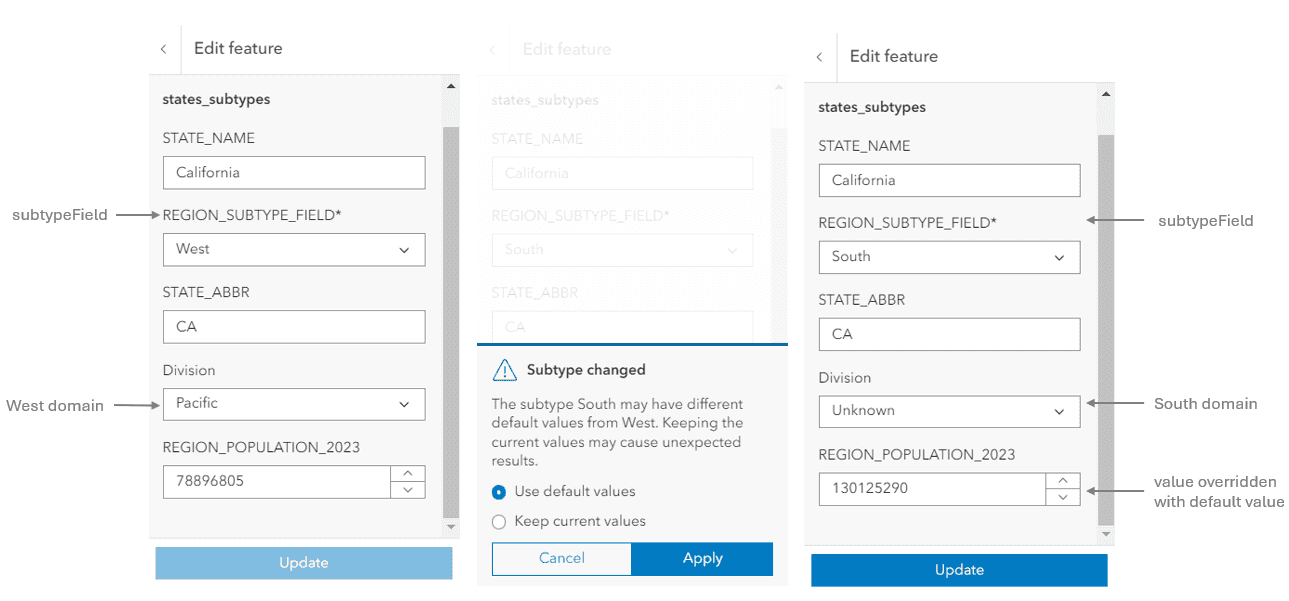 Edit FeatureLayer with subtypes | Sample Code | ArcGIS Maps SDK for JavaScript 4.33 | Esri Developer