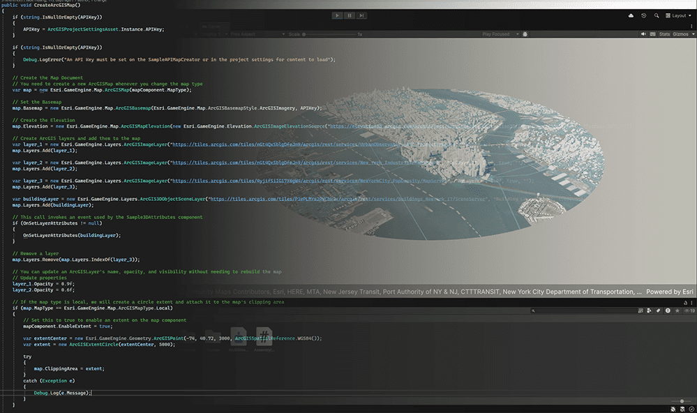 Display a map (C# API) | ArcGIS Maps SDK for Unity | Esri Developer