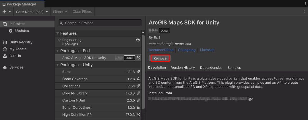 Upgrade to a new plugin version | ArcGIS Maps SDK for Unity | Esri Developer