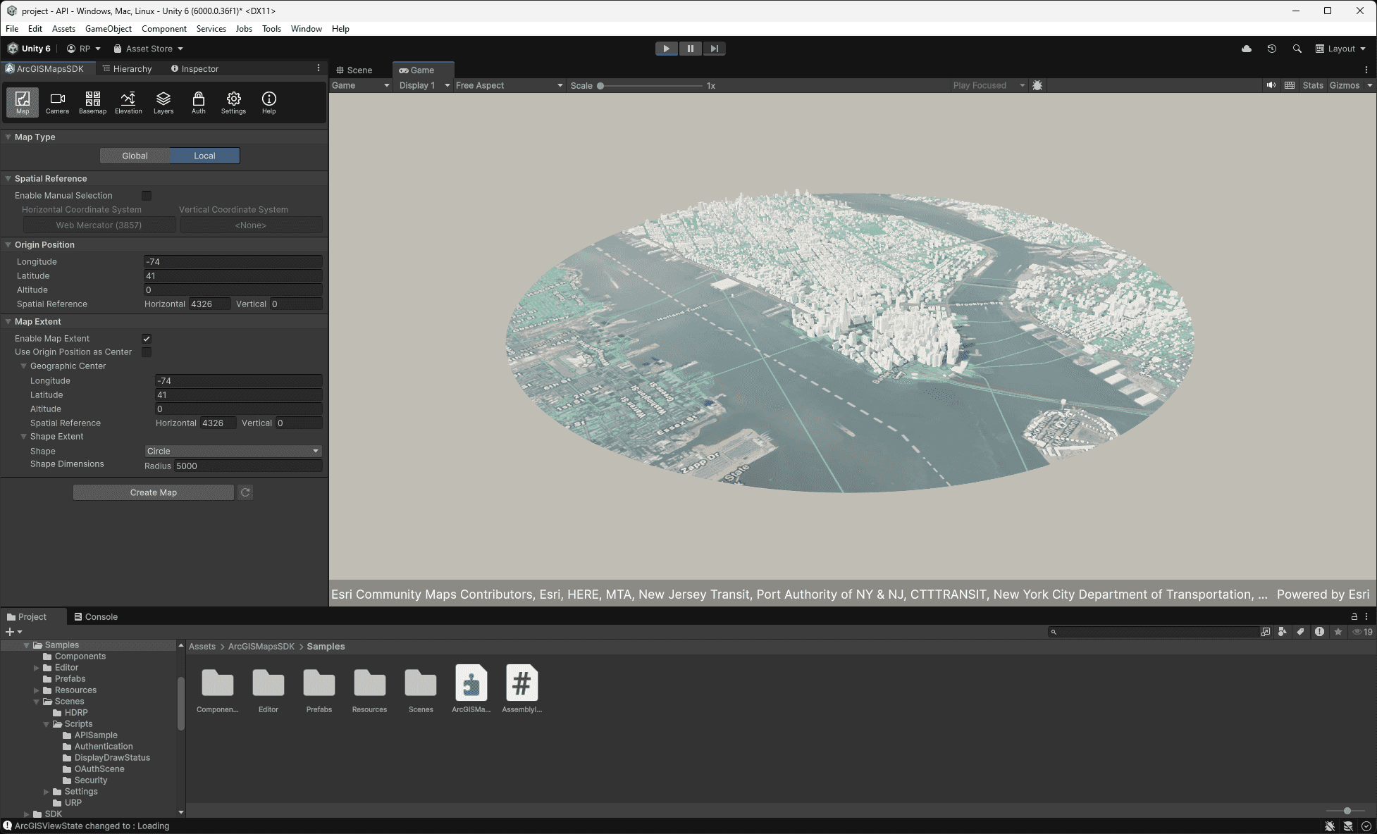 Display a map (UI) | ArcGIS Maps SDK for Unity | Esri Developer