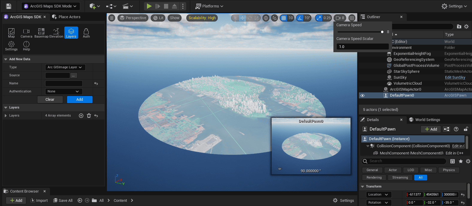 Display A Map Ui Arcgis Maps Sdk For Unreal Engine V1 Esri Developer