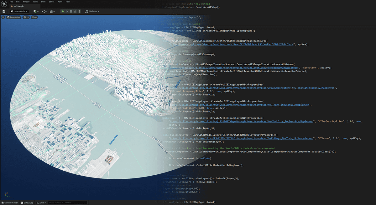 Display a map (C++ API) | ArcGIS Maps SDK for Unreal Engine v1 | Esri Developer