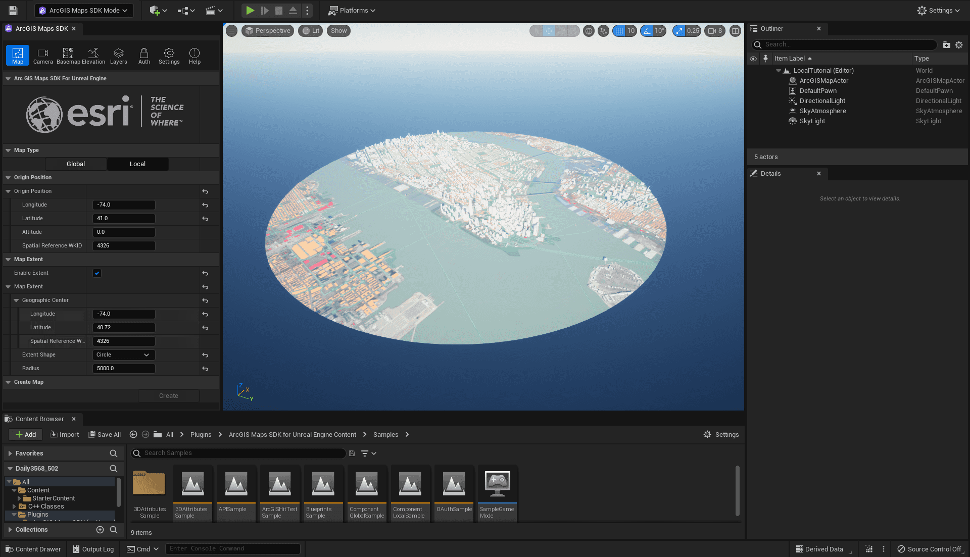 Display a map (UI) | ArcGIS Maps SDK for Unreal Engine v1 | Esri Developer